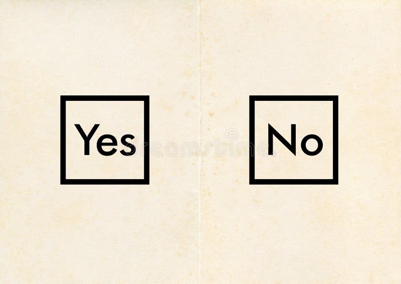 Ballot Paper with Yes and No Stock Illustration - Illustration of ...