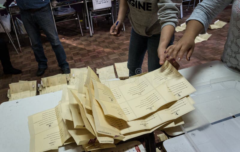 Ballot papers on the table editorial image. Image of voting - 183761760