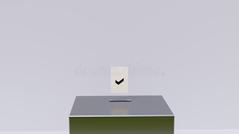 Ballot Voting Box on Background with Copyspace. 3d Rendering Stock ...