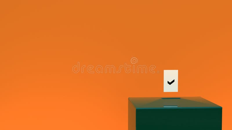 Ballot Voting Box on Background with Copyspace. 3d Rendering Stock ...