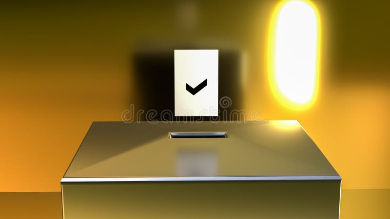 Ballot Voting Box on Background with Copyspace. 3d Rendering Stock ...