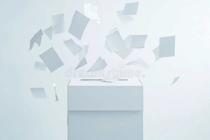 Ballots Being Cast into a Voting Ballot Box during an Election Process ...