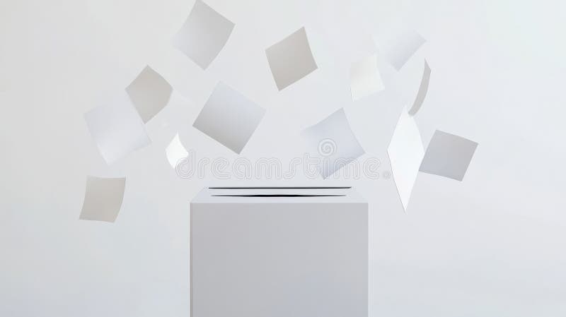 Ballots Being Cast into a Voting Ballot Box Representing the Democratic ...