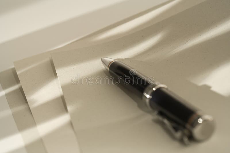 Ballpoint Pen on Blank Papers Stock Photo - Image of writing, signature ...