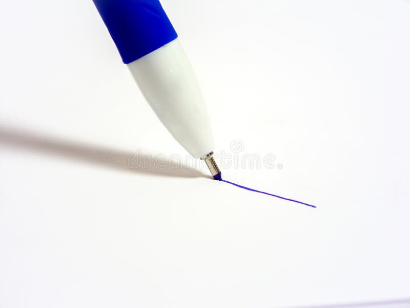 Ballpoint Pen with Blue Ink Stock Photo - Image of track, transistors ...