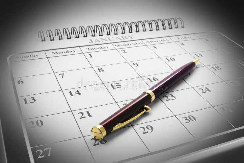 Ballpoint Pen on Calendar stock photo. Image of blanks - 6797158
