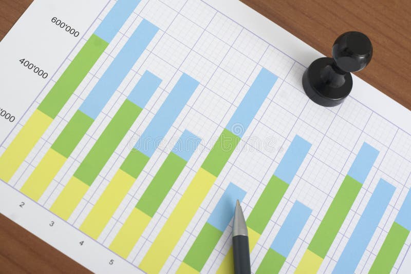 Ballpoint Pen on the Chart stock image. Image of office - 34250213