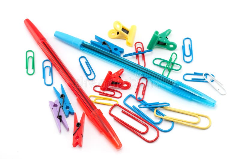 Kleuren pennen stock foto. Image of ballpoint, geïsoleerd - 18050954