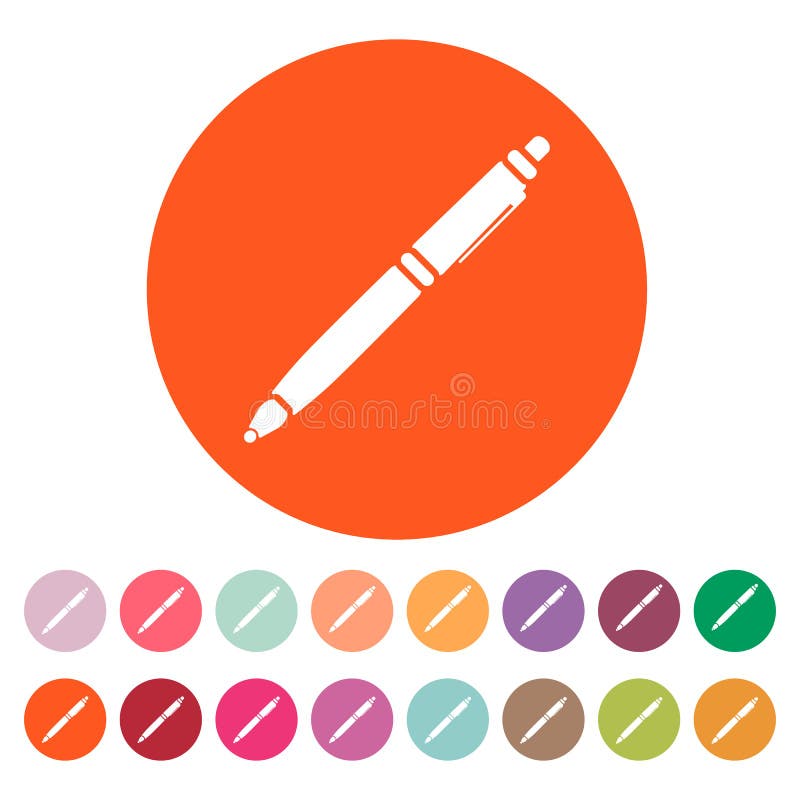 The Ballpoint Pen Icon. Pen Symbol. Flat Stock Vector - Illustration of ...