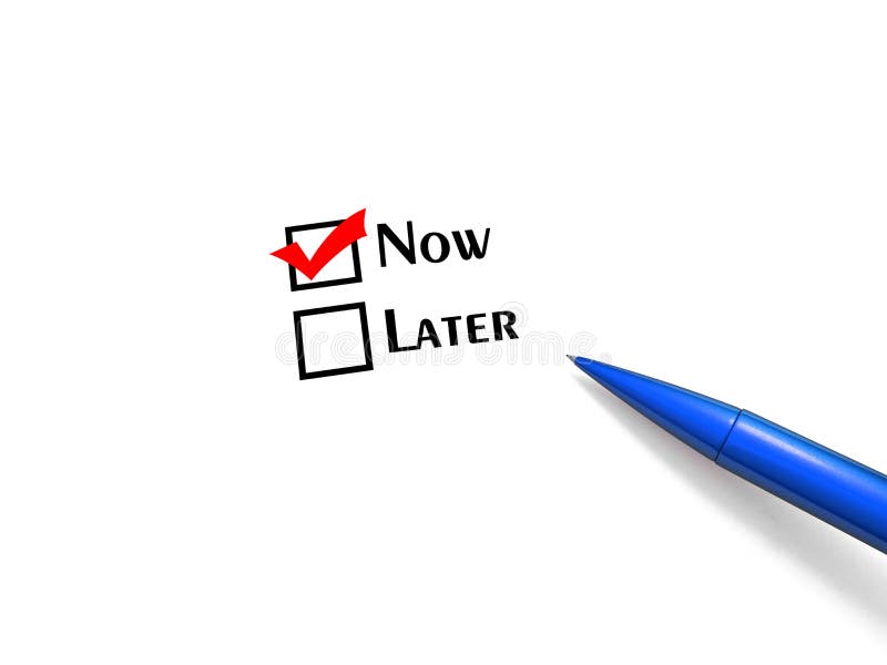 Now or Later. stock illustration. Illustration of clearing - 169547882