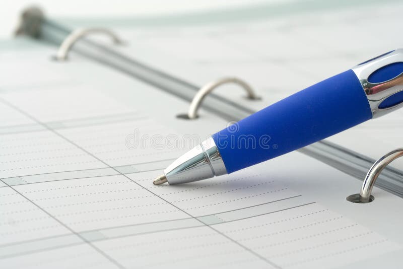 Ballpoint pen on notebook stock photo. Image of lined - 10307362