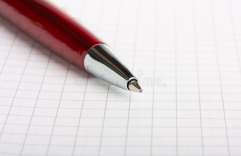 Ballpoint pen on notebook stock image. Image of closeup - 26789455
