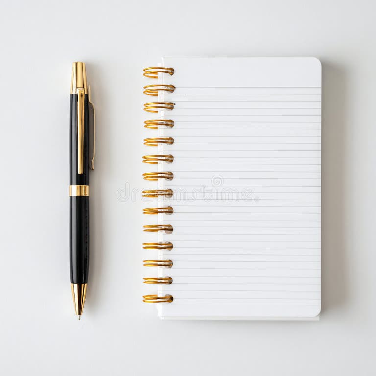 Ballpoint pen and notepad stock illustration. Illustration of ...