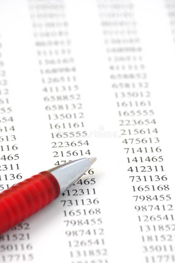 Ballpoint Pen and numbers stock photo. Image of growth - 18254824