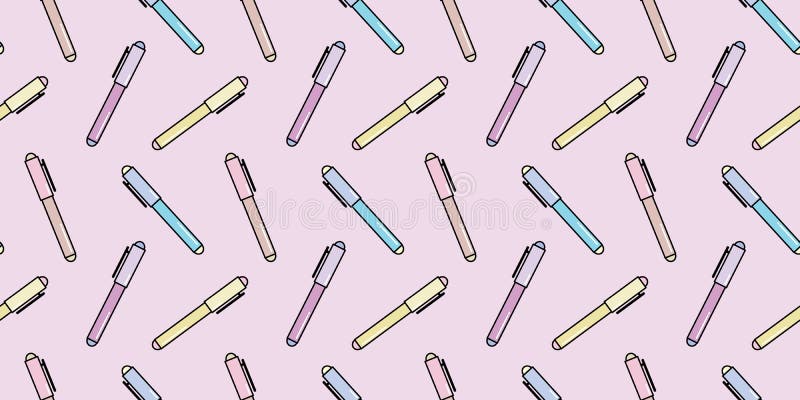School Ballpoint Pen Pattern Stock Illustrations – 457 School Ballpoint ...