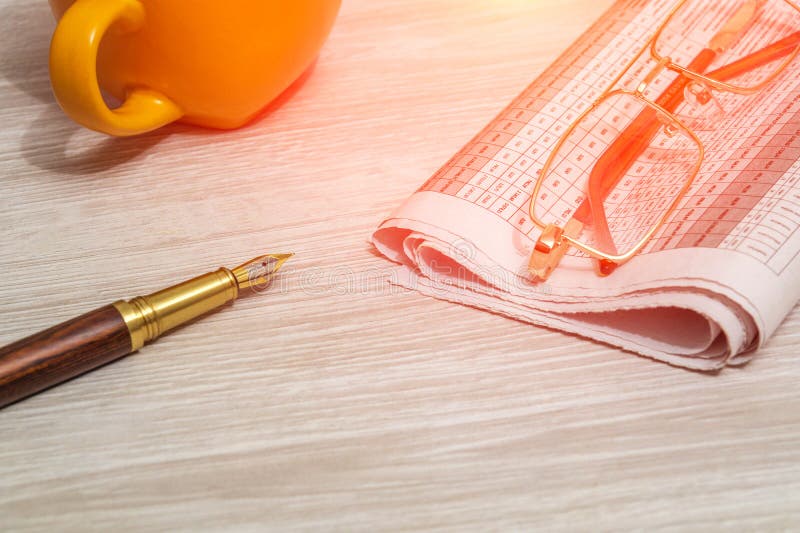 Writing: pen and glasses stock image. Image of sheet, filing - 414177