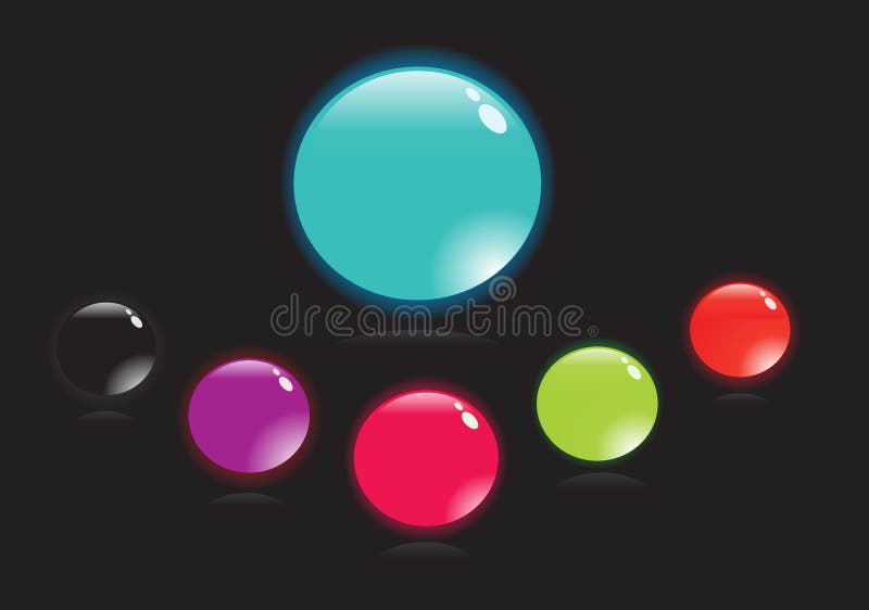 Balls in 6 colors stock vector. Illustration of draw, element - 5875614