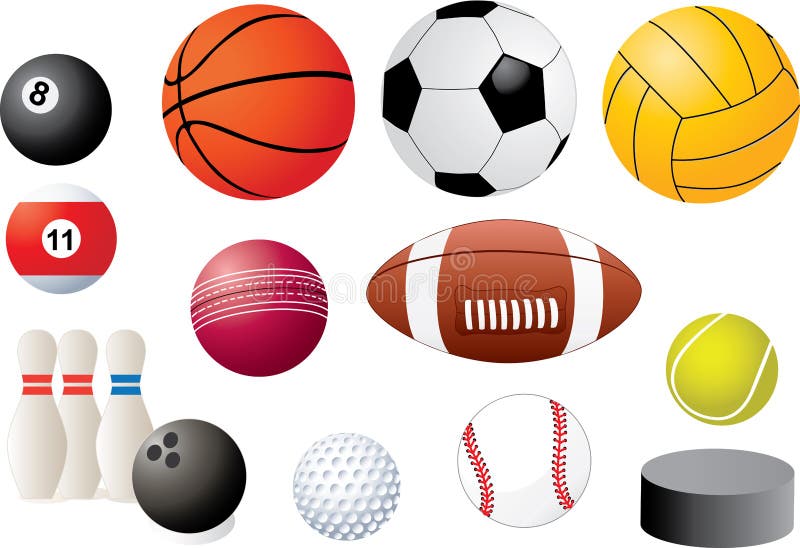 Vector sport balls stock vector. Illustration of green - 14826747