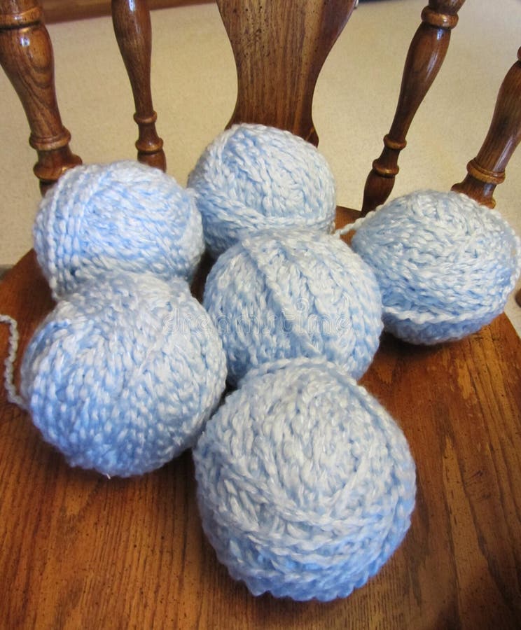 Balls of Baby Blue Yarn stock image. Image of handcrafts - 69963095