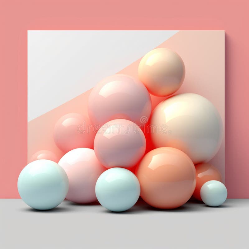 Balls Background Texture Pattern Minimal. Pastel Sphere Abstract. Stock ...