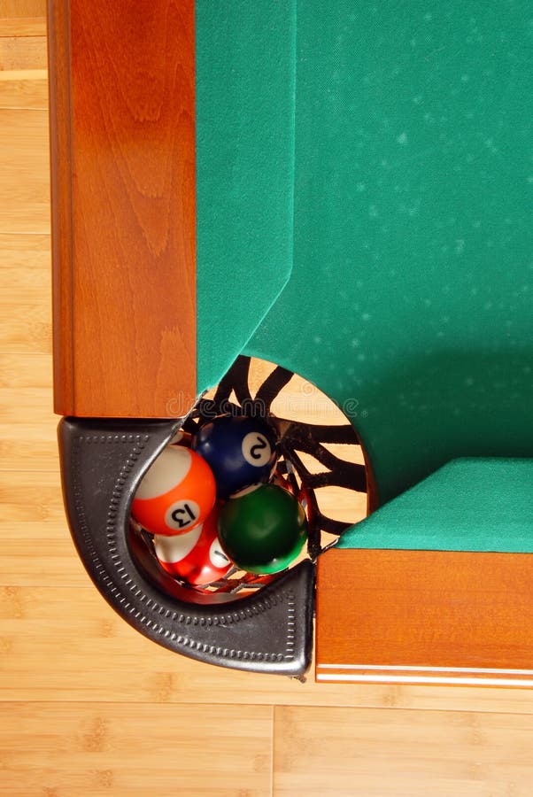 Balls in Billiards Table Pocket Stock Photo - Image of ball ...