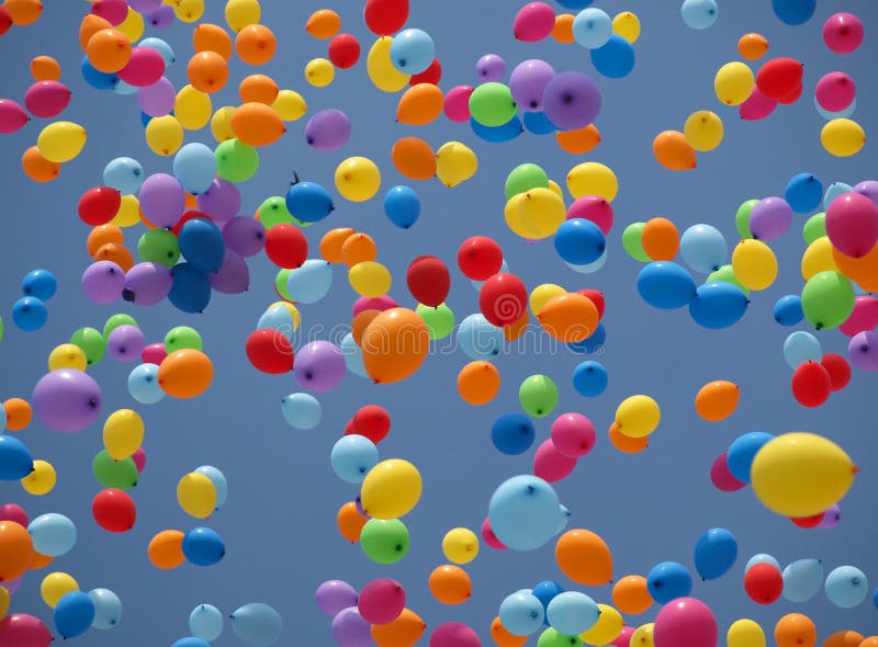 Balls on blue sky stock photo. Image of abstract, decor - 84344880