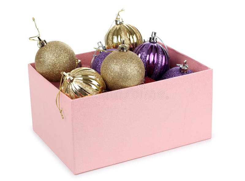 Balls and box stock photo. Image of ornament, celebration - 21775454