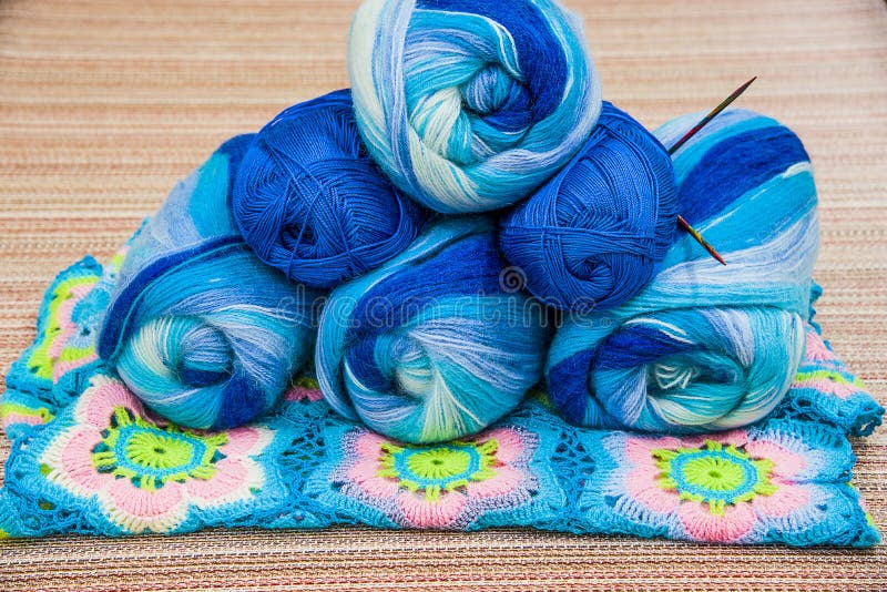 Balls of Colored Yarn. Multi- Wool in Stock Image - Image of ball ...
