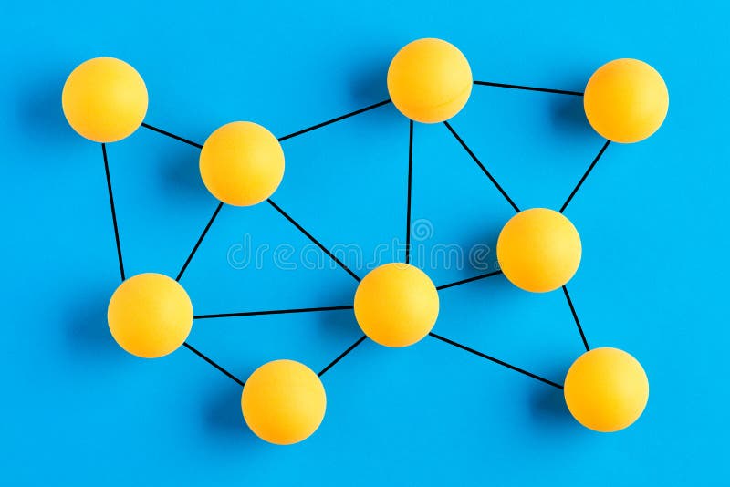 Balls Connected To Each Other Representing a Network Structure ...