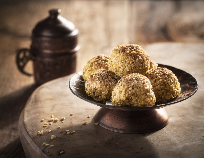 Turkish Sweets Mix on a Traditinal Plate Stock Image - Image of cuisine ...