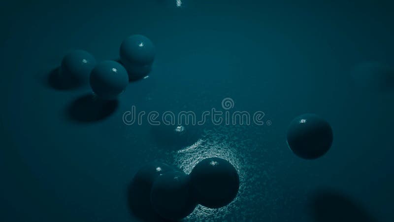 Balls in 3d Abstraction. Design.Balls that Fly Out Made of Blue Liquid ...