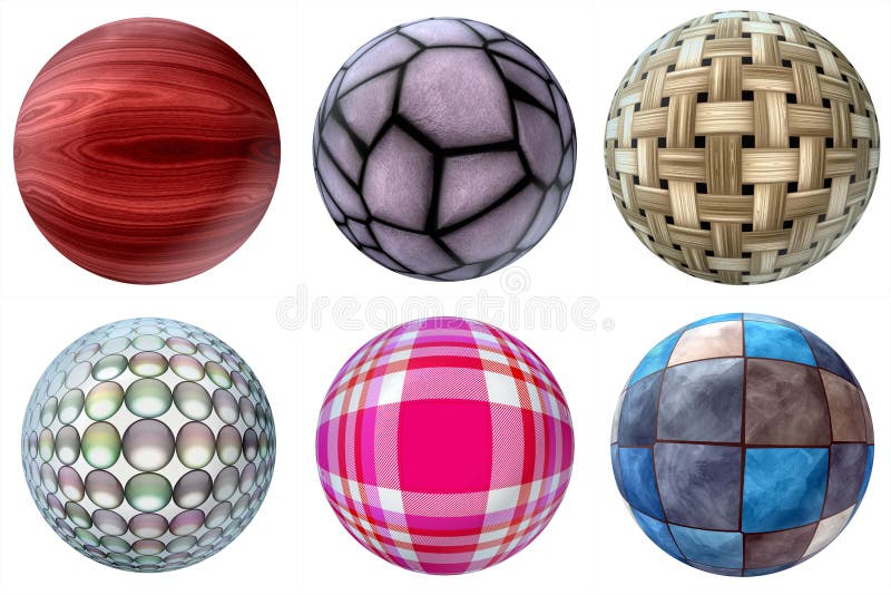 Balls of Different Materials Stock Illustration - Illustration of ...