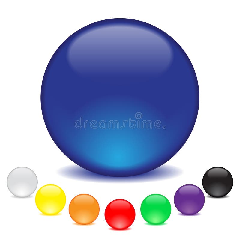 Balls in eight colors stock vector. Illustration of graphic - 19579095