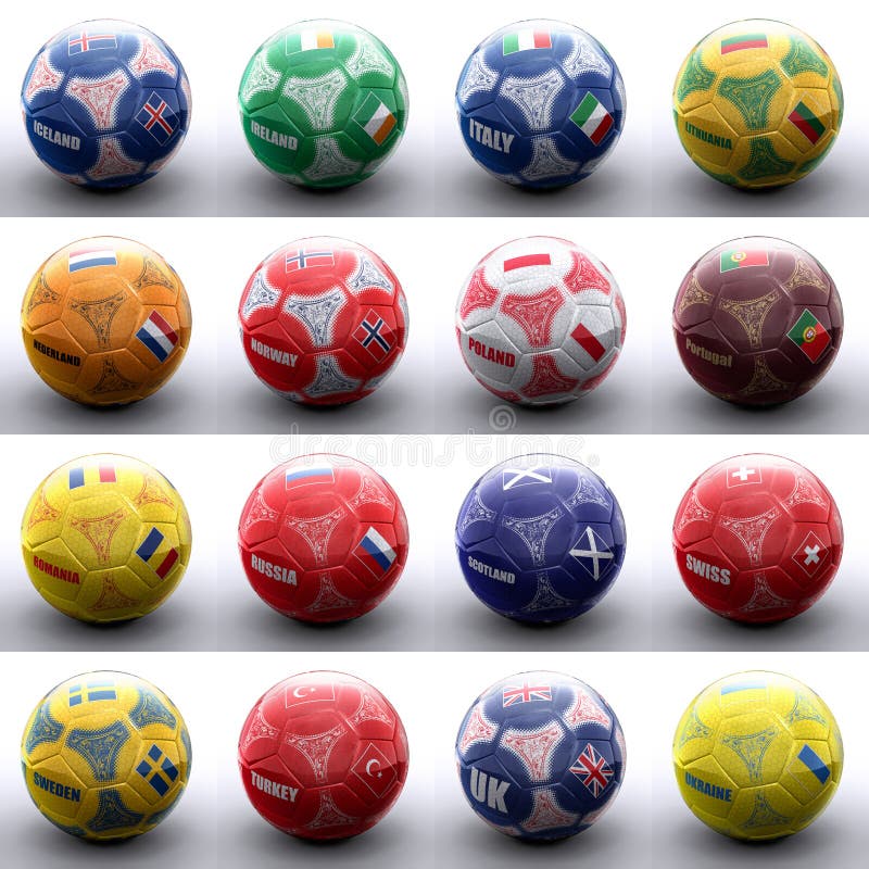 Balls with European Flags of Nations Stock Illustration - Illustration ...