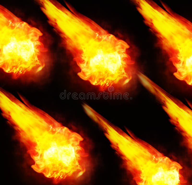 Ball of Fire (fireball) on Black Background Stock Image - Image of ball ...