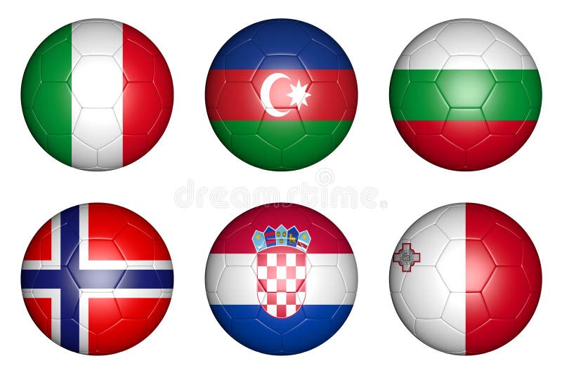 Balls with flag stock illustration. Illustration of team - 42864204
