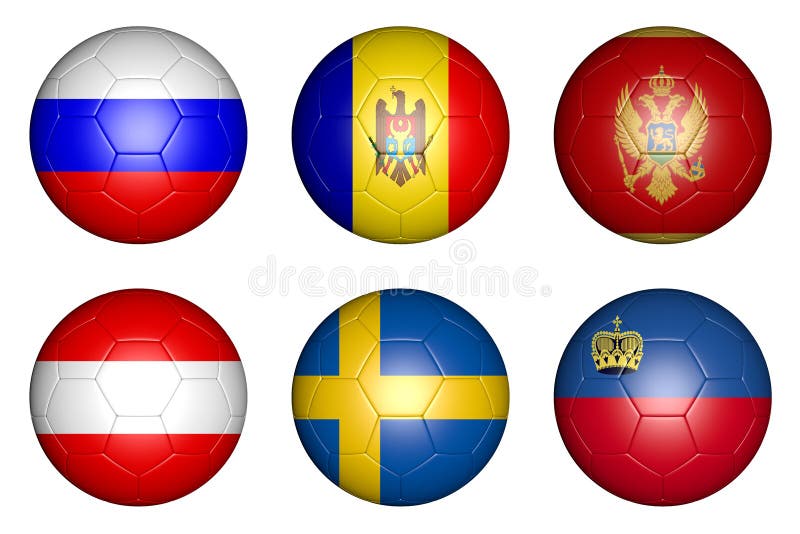 Balls with Flags of the Countries of Europe Stock Illustration ...
