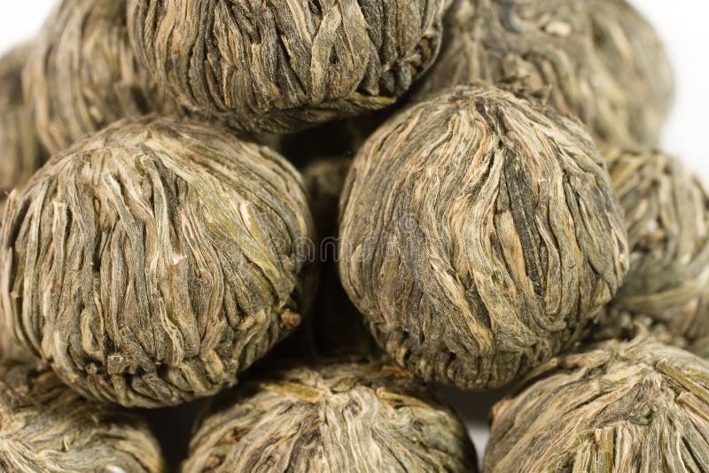 Balls of green tea stock image. Image of twist, traditional - 7326085