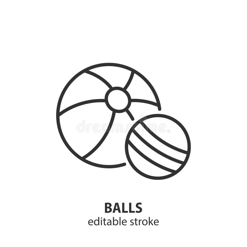 Balls Line Icon. Kids Toy Balls Symbol Stock Vector - Illustration of ...