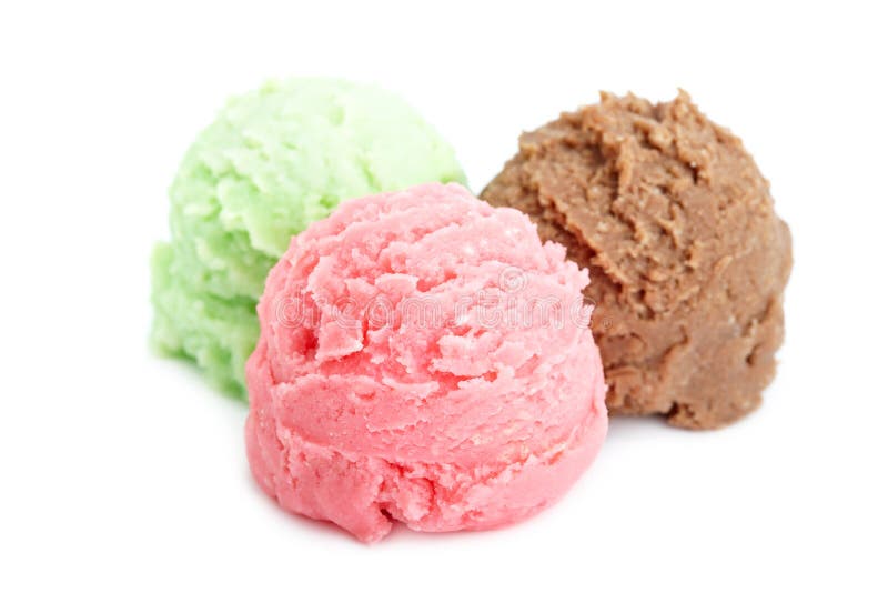 Balls of Multi Flavor Ice Cream Stock Image - Image of creamy, dessert ...