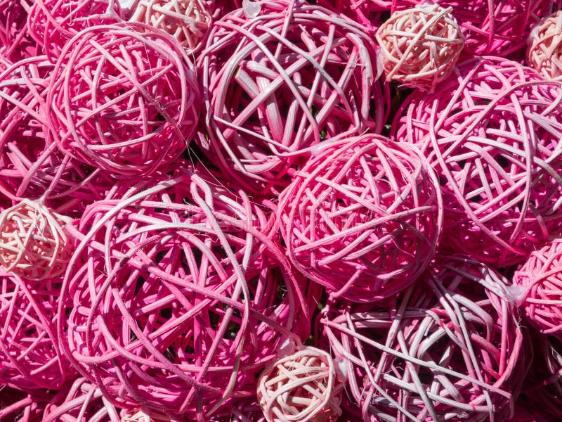 Balls of Multicolored Straw and Thin Branches Stock Image - Image of ...