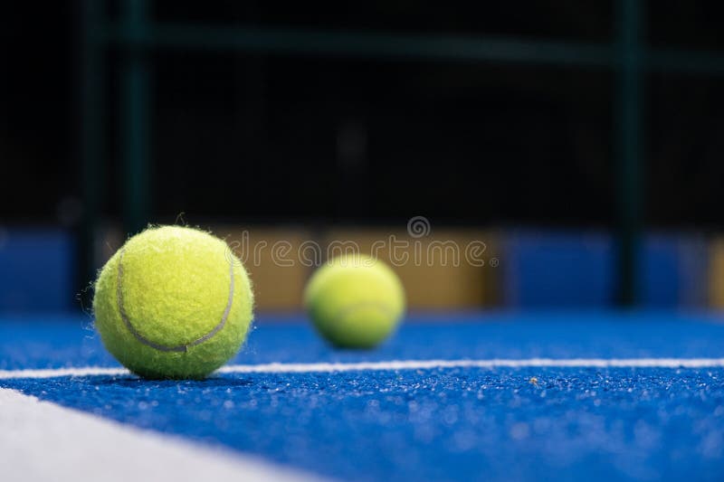 Balls on a Paddle Tennis Court at Night, Racket Sports Courts Stock ...