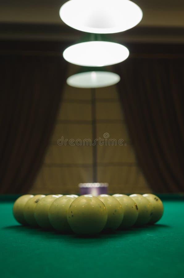 Balls on the Table for Billiard Game Stock Image - Image of atop, cloth ...
