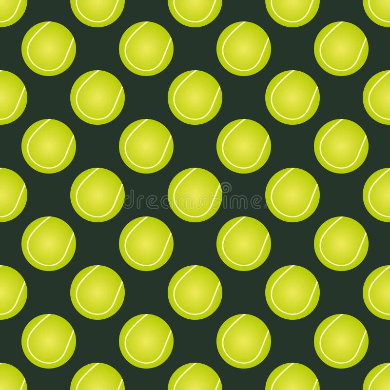 Balls Tennis Seamless Pattern Design Stock Vector - Illustration of ...