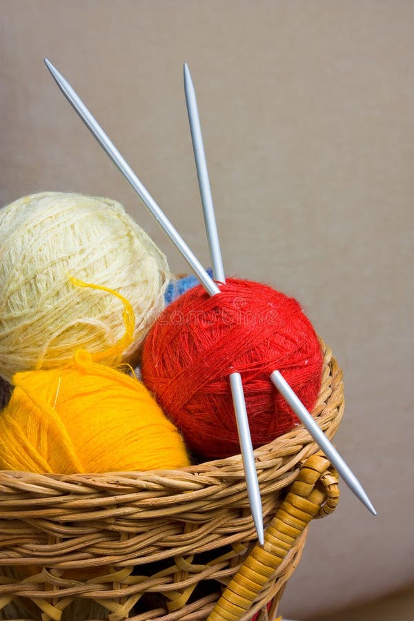 Balls with Thread for Knitting Stock Photo - Image of wool, thread ...