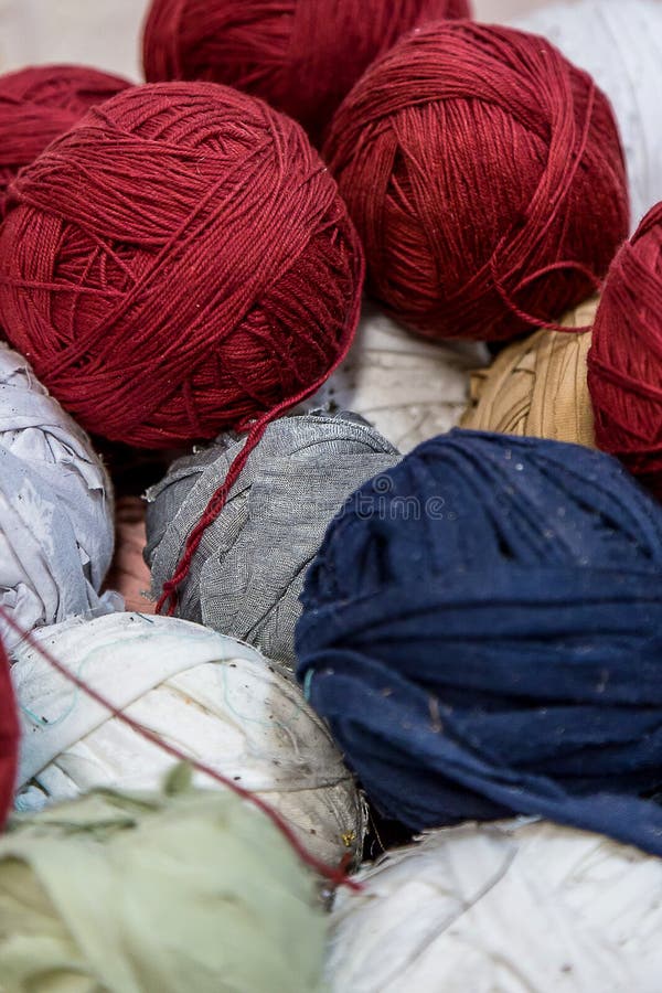 Balls of Threads and Rag Balls Stock Photo - Image of hobby, colorful ...