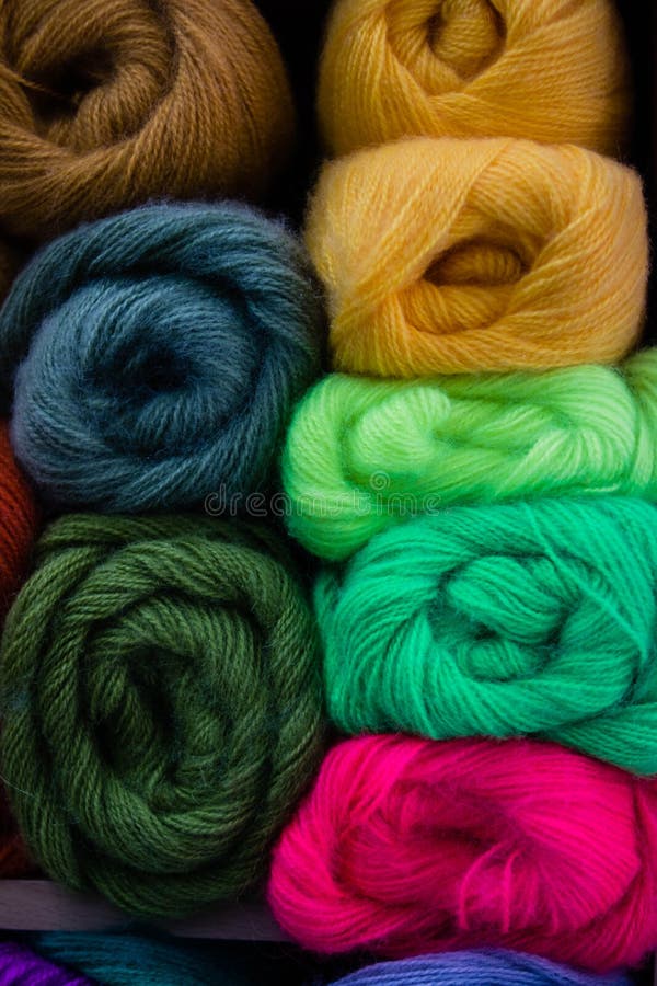 Balls of wool, yarn stock image. Image of horizontal - 89223817