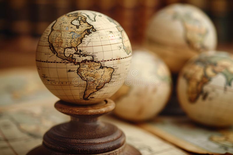 Balls with a world map stock illustration. Illustration of continent ...
