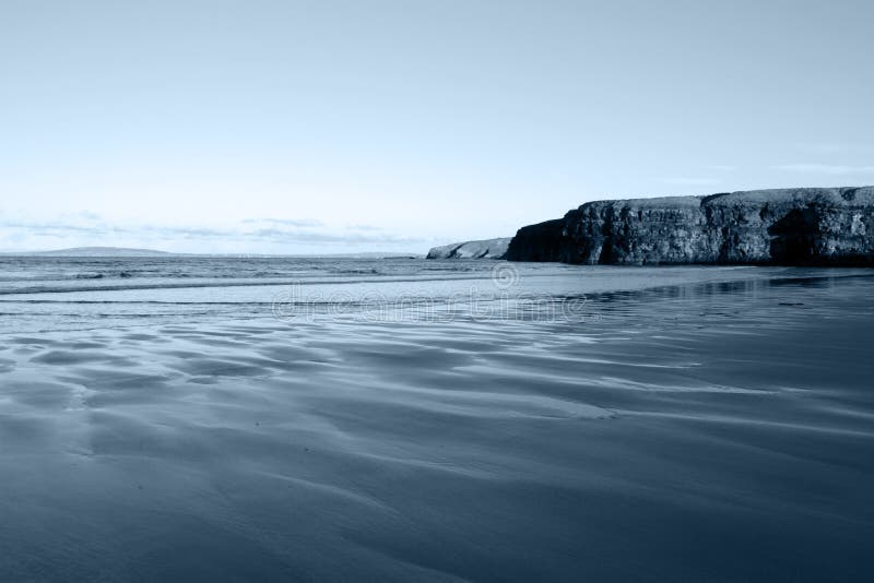 Ballybunion Beach on a Cold Grey Day Stock Photo - Image of cliff, blue ...