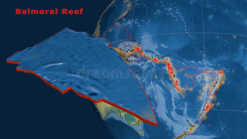 Balmoral Reef Tectonic Plate. Contour Map Stock Illustration ...